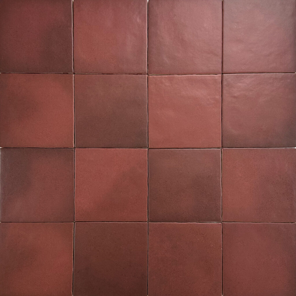 Handvorm wandtegel 13x13 bordeaux rood random mat | Tegels in Huis - De ...