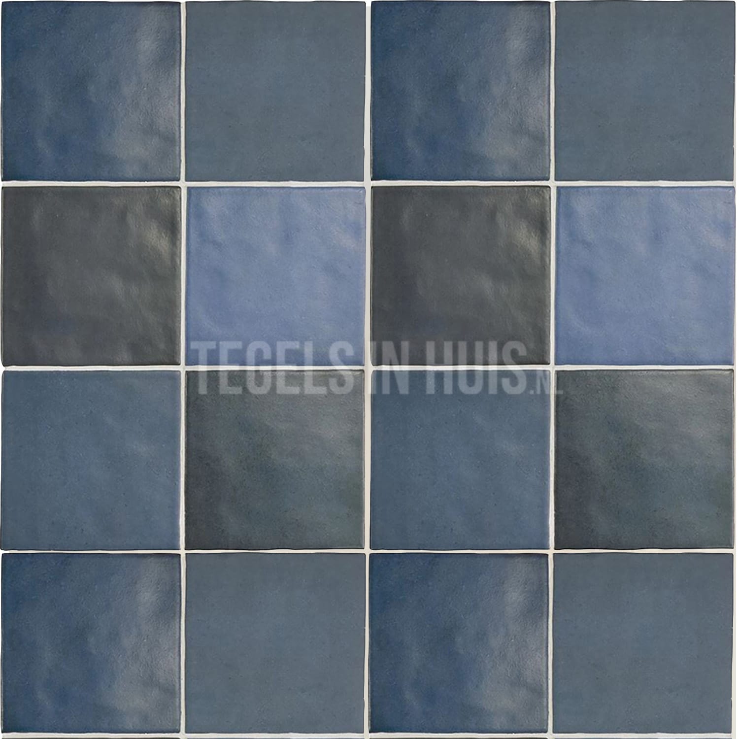 Handvorm wandtegel 13x13 donker blauw random mat | Tegels in Huis - De ...