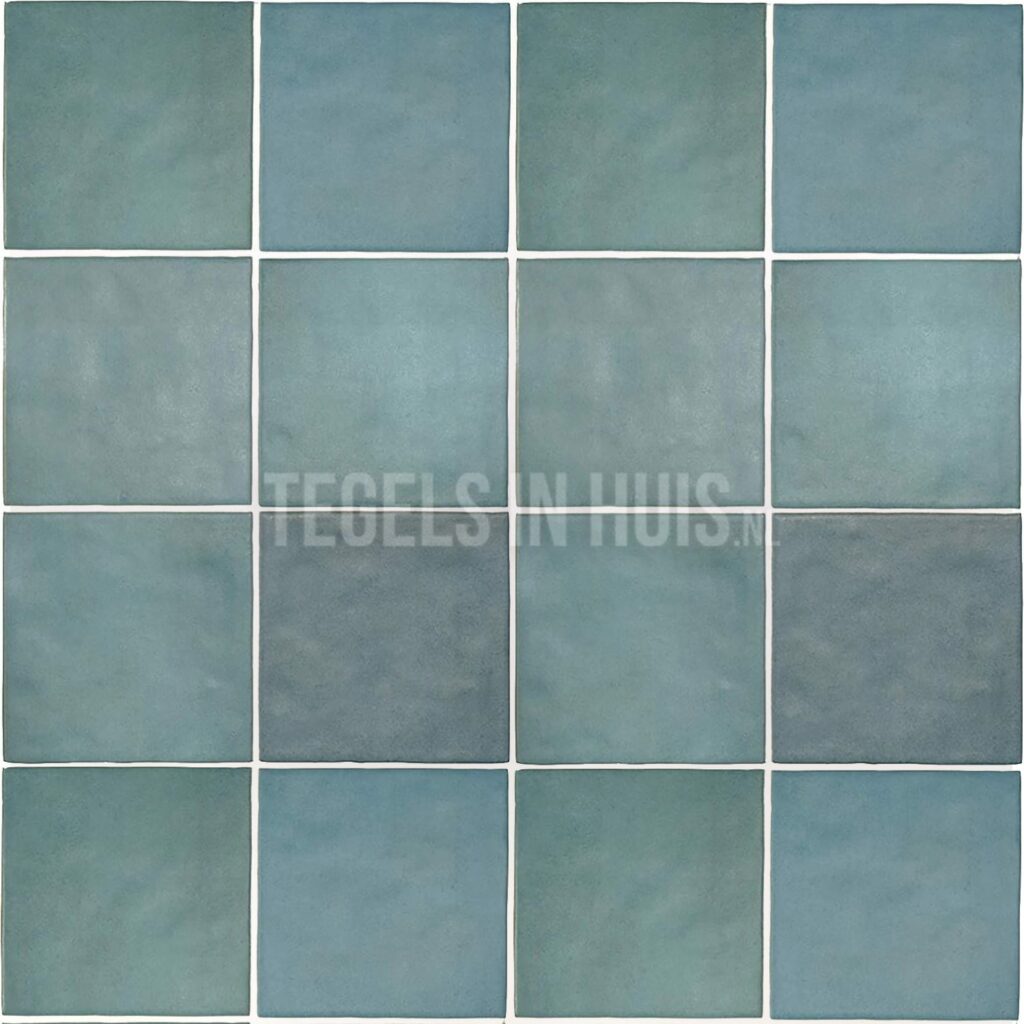 Handvorm wandtegel 13x13 licht blauw random mat | Tegels in Huis - De ...