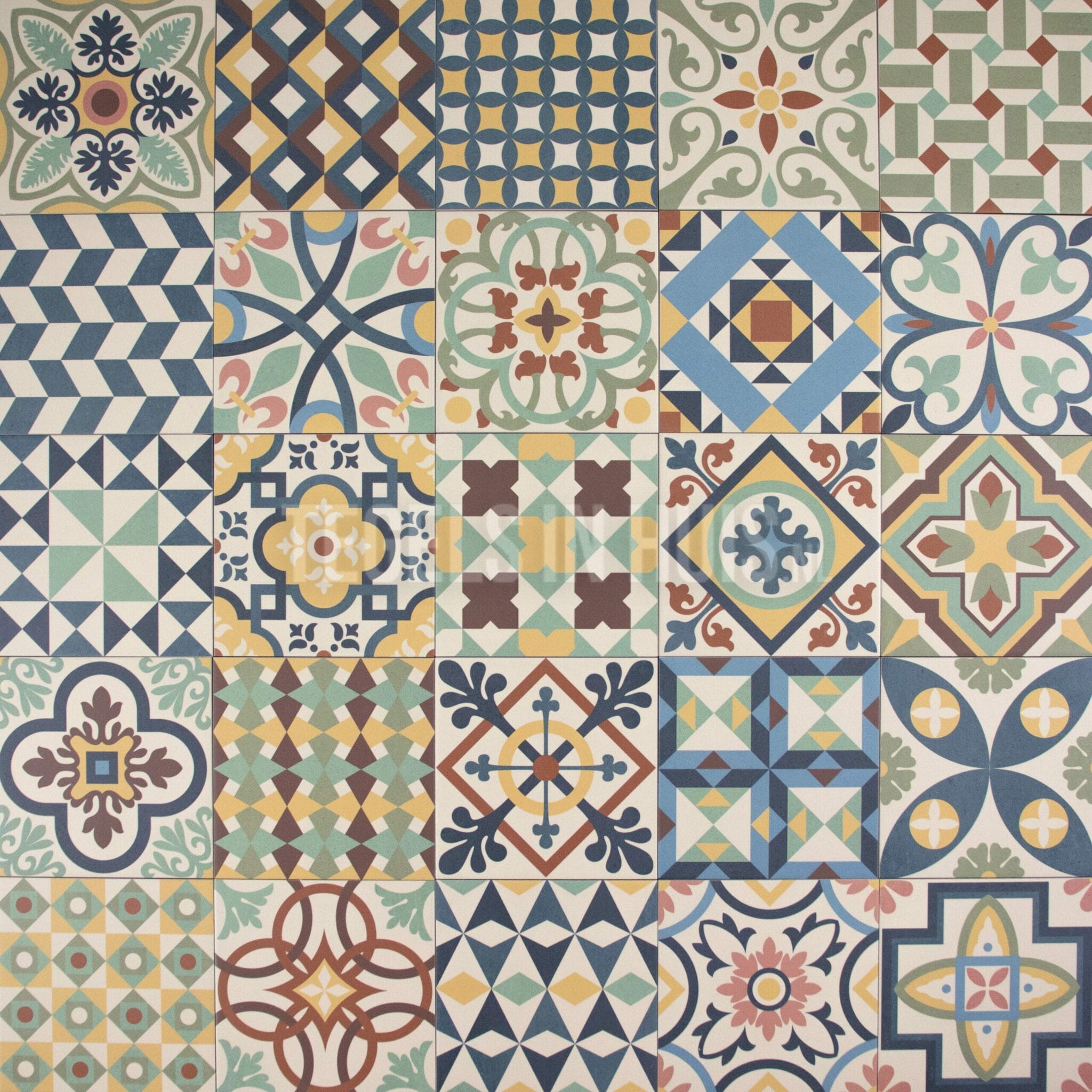 Vloertegel - Wandtegel vintage patchwork 16,5x16,5 mix kleur 76 ...