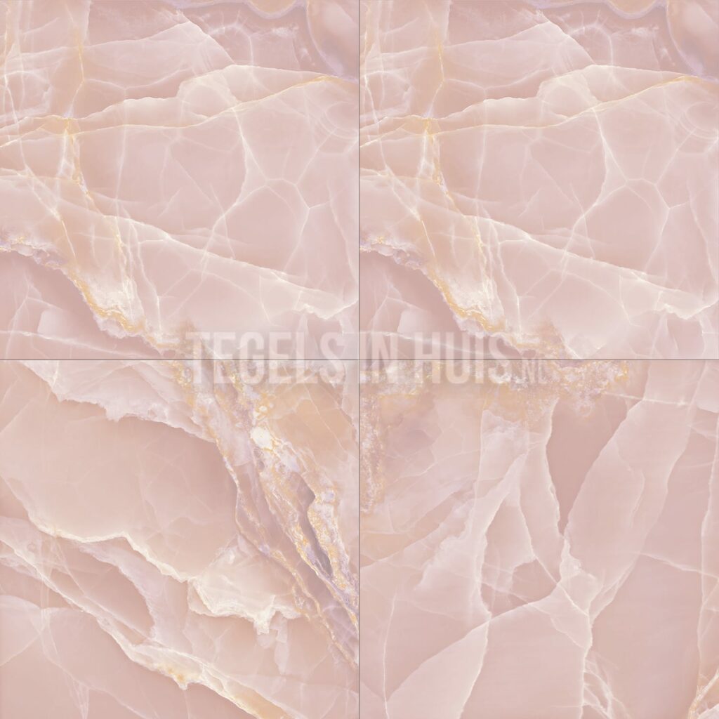 Vloertegel - Wandtegel Onix marmer roze gepolijst 120x120 ...