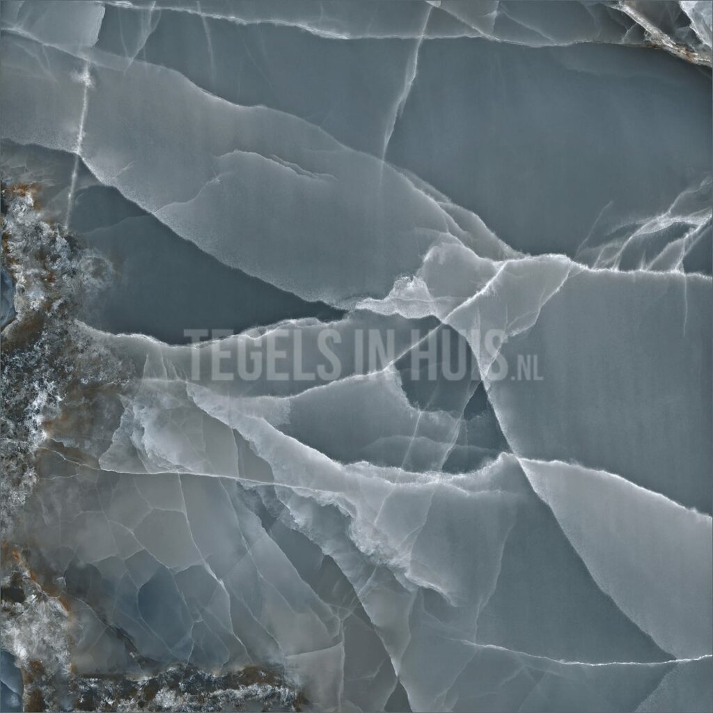 Vloertegel - Wandtegel Onix marmer blauw gepolijst 60x120 ...