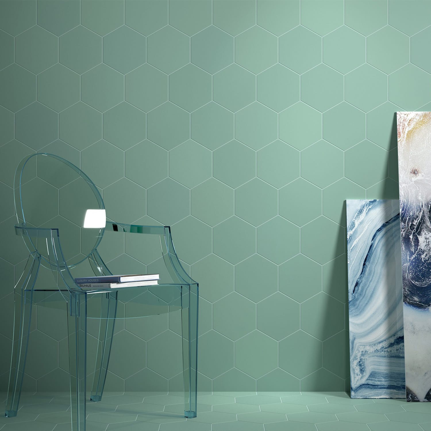 Vloertegel / wandtegel hexagon Coimbra jade groen 17,5x20 | Tegels in ...