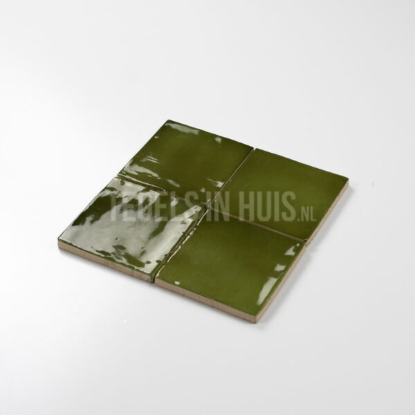 Equipe wandtegel Manacor 10x10 basil groen glans - handvorm - zellige ...