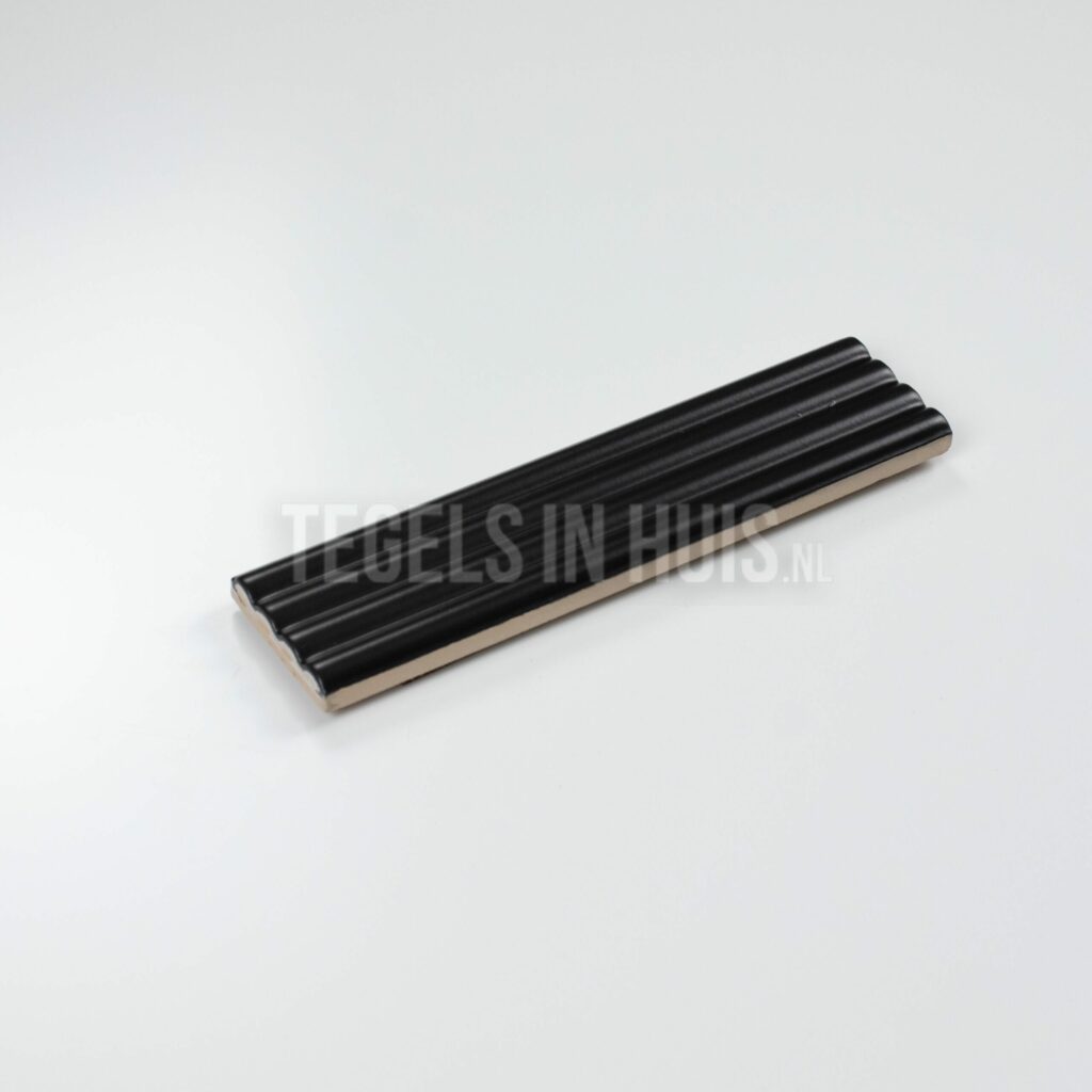 Wandtegel Costa Nova decor ribbel Onda zwart mat 5x20 | Tegels in Huis ...