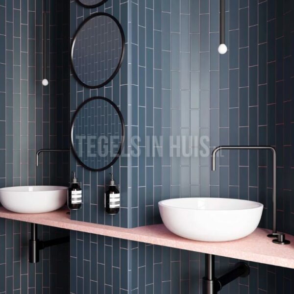 Wandtegel Costa Nova naval donker blauw mat 5x20 ideaal voor visgraat ...