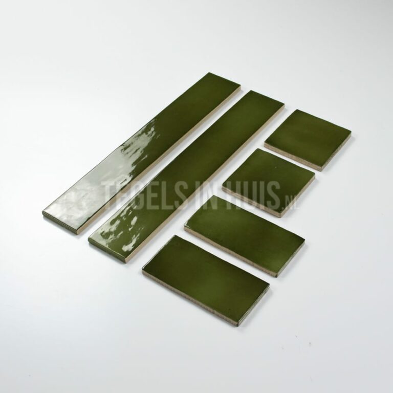 Equipe wandtegel Manacor 10x10 basil groen glans - handvorm - zellige ...