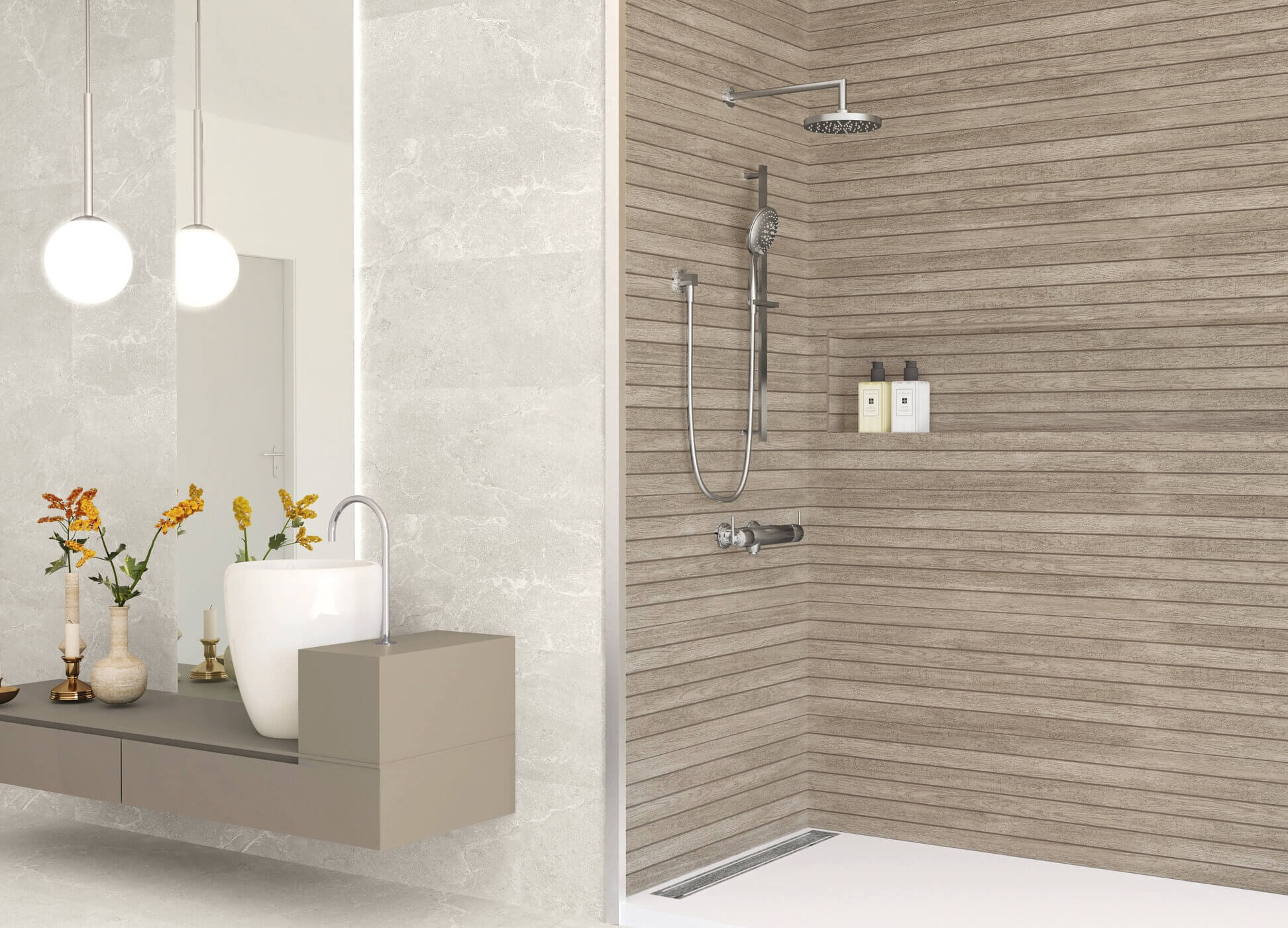 Houtlook tegels in de badkamer: trend