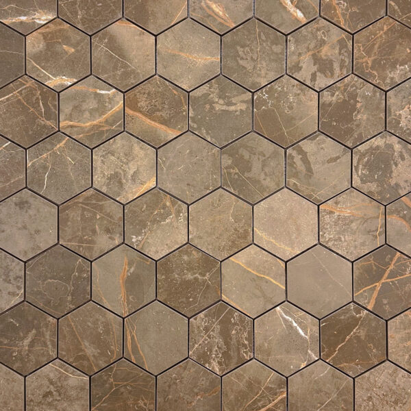 Vloertegel / wandtegel Hexagon Manhattan bruin mat 29x27 matje ...