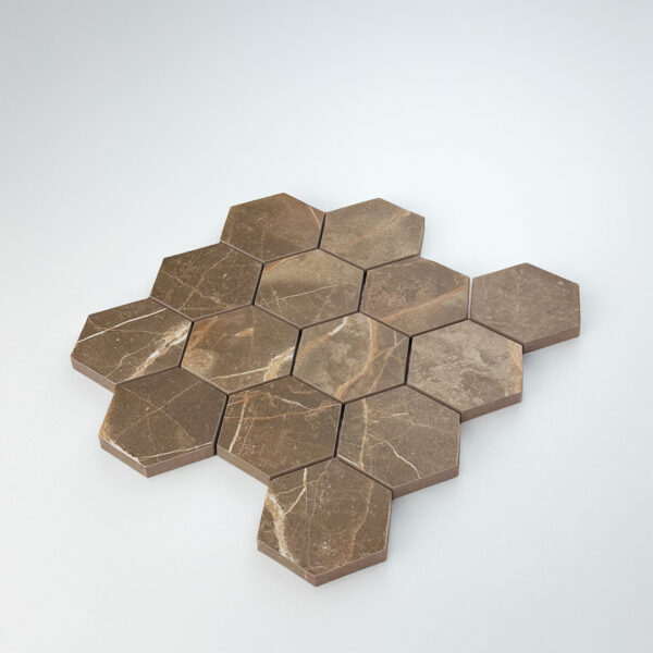 Vloertegel / wandtegel Hexagon Manhattan bruin mat 29x27 matje ...